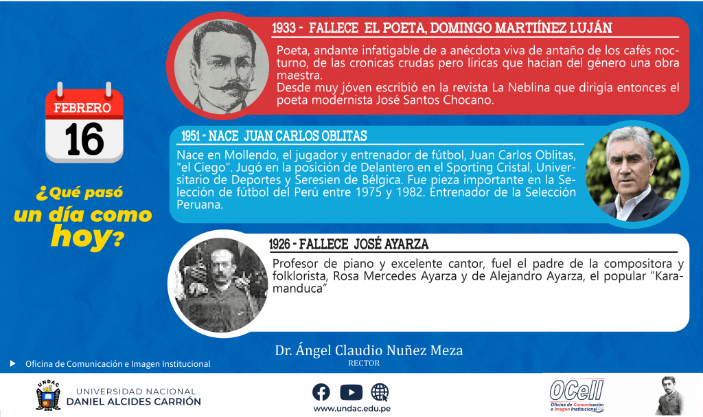 15 efemérides – Universidad Nacional Daniel Alcides Carrión